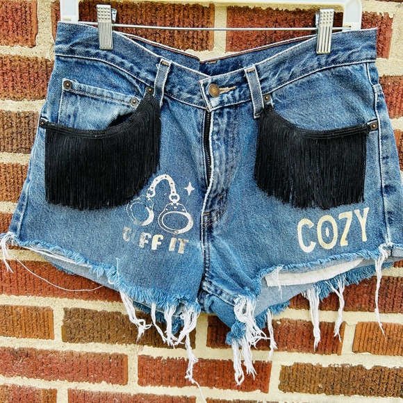 Levi's | Shorts | Levis Repurposed Custom Frayed Fringe Jean Shorts ...